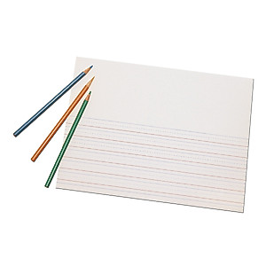 Pacon Handwriting Paper, D'Nealian Grades 1-3 / Zaner-Bloser Grade 2, 1/2" x 1/4" x 1/4" Ruled & 4-1/4" Picture Story Space 12" x 9", Ruled Long, 40 Sheets