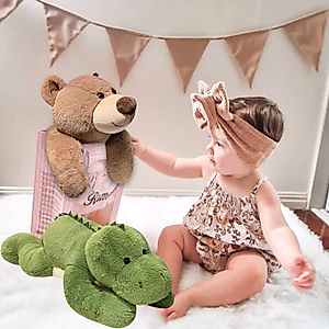 Mewkou 3.5 LB Dinosaur Weighted Stuffed Animals, 24 Inch Weighted Plush Animals Dino Plush Throw Pillow, Super Soft Cartoon Hugging Toy Gifts for Bedding