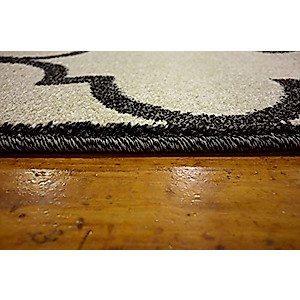 Unique Loom Trellis Collection Modern Morroccan Inspired with Lattice Design Area Rug, Runner 2' 7" x 10' 0", Beige/Black