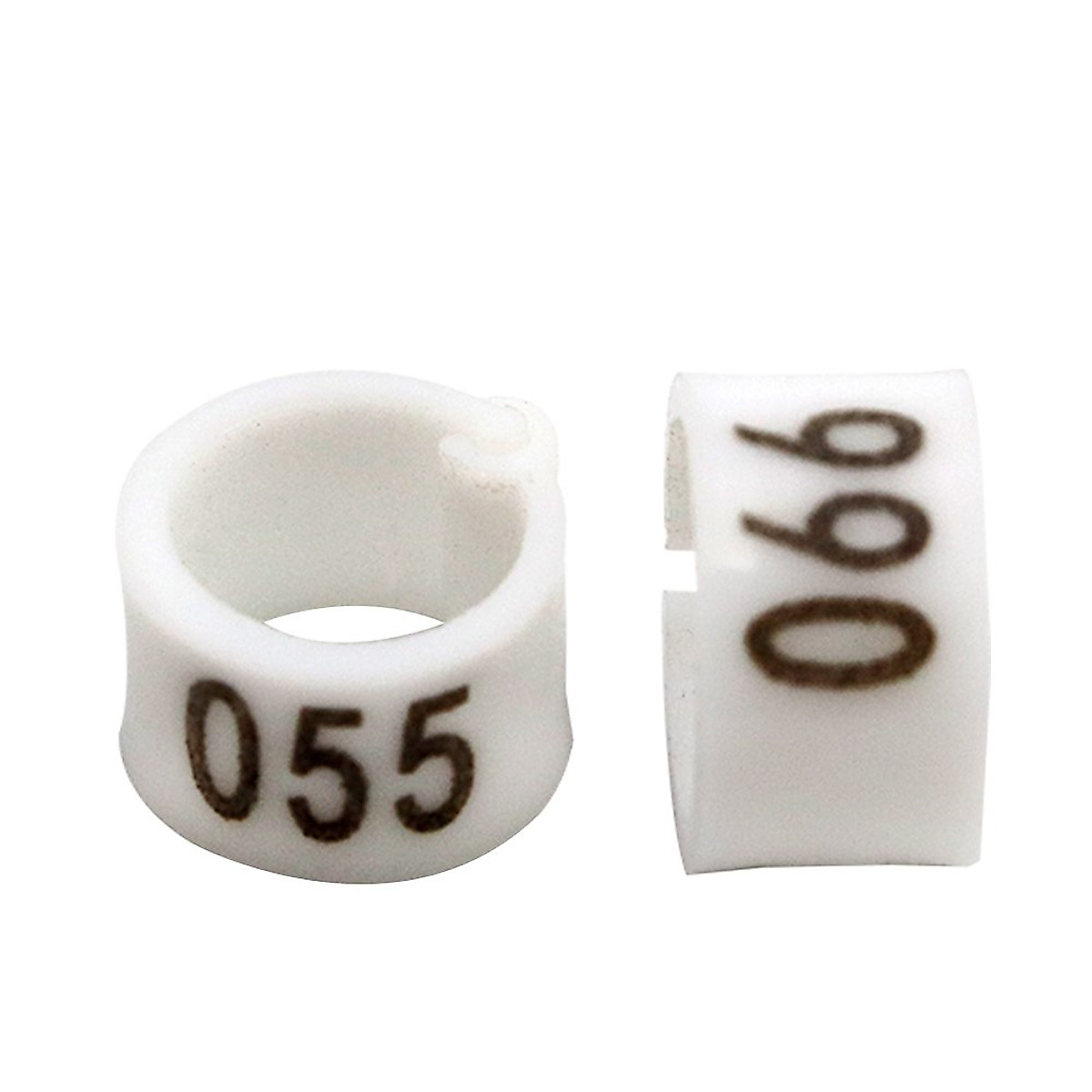 iherdsman 001-100 Multi-color Bird Leg Bands Numbered 8 mm Pigeon Parrot Chicks Leg Band Duck Clip Rings Bands (White)