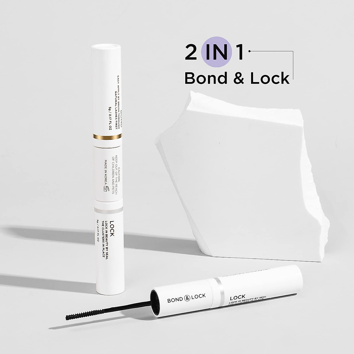 BEYELIAN Lash Bond and Seal, Cluster Lash Glue for Individual Cluster Lashes DIY Eyelash Extensions Latex Free Aftercare Sealant with Mascara Wand Super Strong Hold 72 Hours