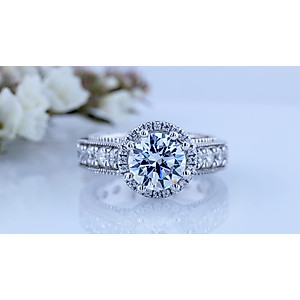 Dazzlingrock Collection Sterling Silver Round White Cubic Zirconia CZ Ladies Bridal Engagement Ring, Size 4.5