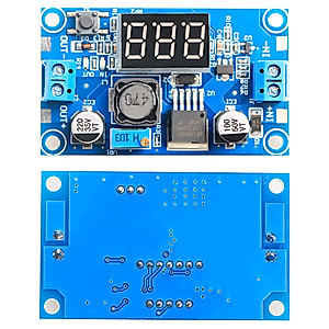 LM2596 Buck Converter 4-40V to 1.25-37V DC to DC Converter Adjustable Voltage Regulator with LED Voltmeter Display, Pack of 4Pcs