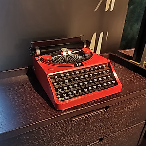 TRABEATOGA Typewriter Model Vintage Tin Antique Retro Manual Typewriter Model Ornament Collectible Figurine Photo Prop for Home Decor 11.6'' Long