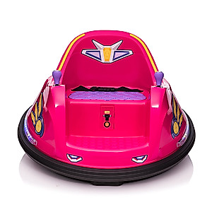 TOBBI DIY Sticker Race Bumper Car for Kids Ages 3-8 Year Old, 6v Ride on Electric Bumper Car Toys w/ 360 Spin, LED Lights, ASTM-Certified, Rosy+Purple