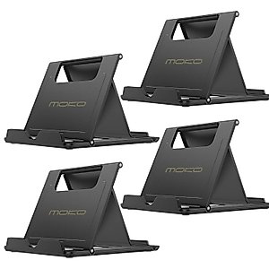 MoKo Adjustable Foldable Portable Electronic Device Stand, Compatible with 6-11 Inch Tablets and Phones, Strong and Durable ABS and Rubber Construction, Easy to Adjust and Fold