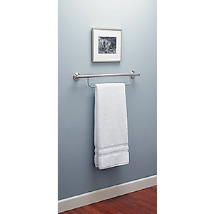 Moen LR2350DBN Home Care Bathroom Safety 24-Inch Grab Bar with Towel Bar, Brushed Nickel