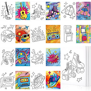 Sherr 10 Pcs Canvas Painting Pre Drawn Stretched Afro Queen Cotton Canvas Black Art Pre Drawn Canvas for Adults Kids Pre Drawn Canvas Outline for Paint and Sip (Vintage,8 x 10 Inch)