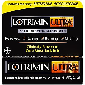 Lotrimin Ultra Antifungal Jock Itch Cream, Prescription Strength Butenafine Hydrochloride 1% Treatment, Clinically Proven to Cure Most Jock Itch, Cream, 0.42 Ounce (12 Grams)