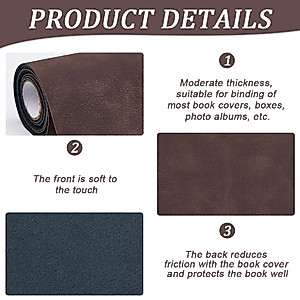 CRASPIRE 51 x 11.8in Book Cloth Fabric Suede Leather Fabric Surface Non-Woven Base Dark Brown for Books Binding Covering Protector A4-A8 Bookcover Album Scrapbooking DIY Bookcloth Bookbinding Supplies