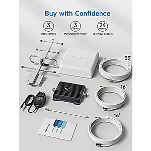 Cell Phone Signal Booster for Verizon and AT&T | Up to 4,500 Sq Ft | Boost 4G LTE 5G Signal on Band 12/13/17 | 65dB Dual Band Cellular Repeater with High Gain Antennas | FCC Approved