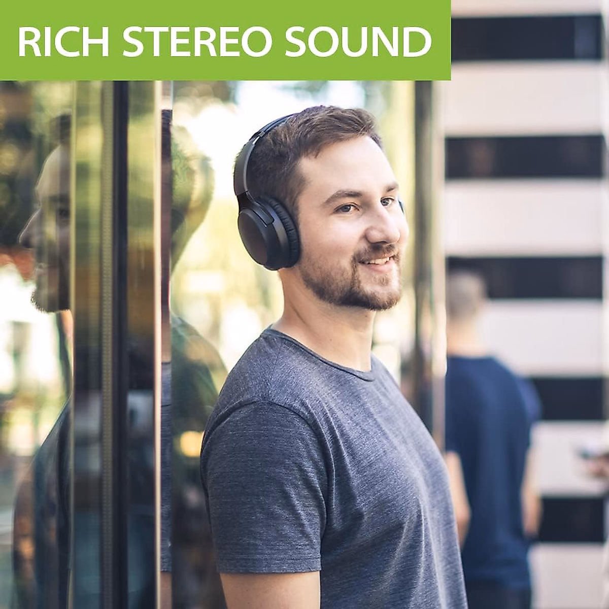 Avantree Aria - Bluetooth Noise Cancelling Over Ear Headphones with Microphone, Detachable Boom Mic for Business Calls, 35H Playtime, Wireless & Wired Headset for Phone PC Computer Laptop