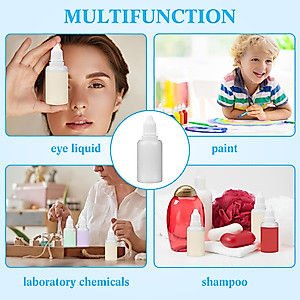 Tioncy 100 Pcs 30ml Plastic Dropper Bottles Squeezable Liquid Dropper Bottles with Leak Proof Caps, Refillable 1 oz Plastic Eye Dropper Bottles for Essence, Essential Oil(White Lid)