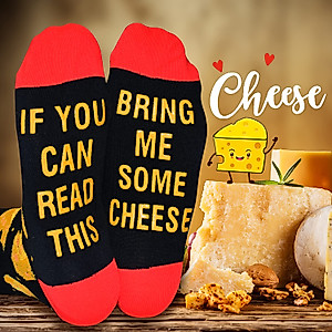 Cheese Lovers Gifts Funny Cheese Socks for Women Men Dad Mom Grandpa Grandma