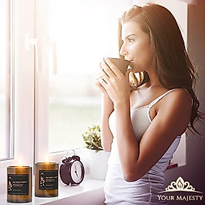 Sacred Forest Cedar & Sandalwood Candle [60H Burning Time] Natural Soy Candle Scented Infused with Essential Oils, Smokeless Aromatherapy Candle 8.81 Oz, Gift Packaging Included