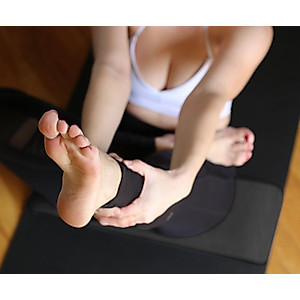 YogaPaws Yoga Knee Pad - Yoga Pad for Knees, Elbows, Wrists, Joint Comfort - Natural Rubber - Black, 9mm