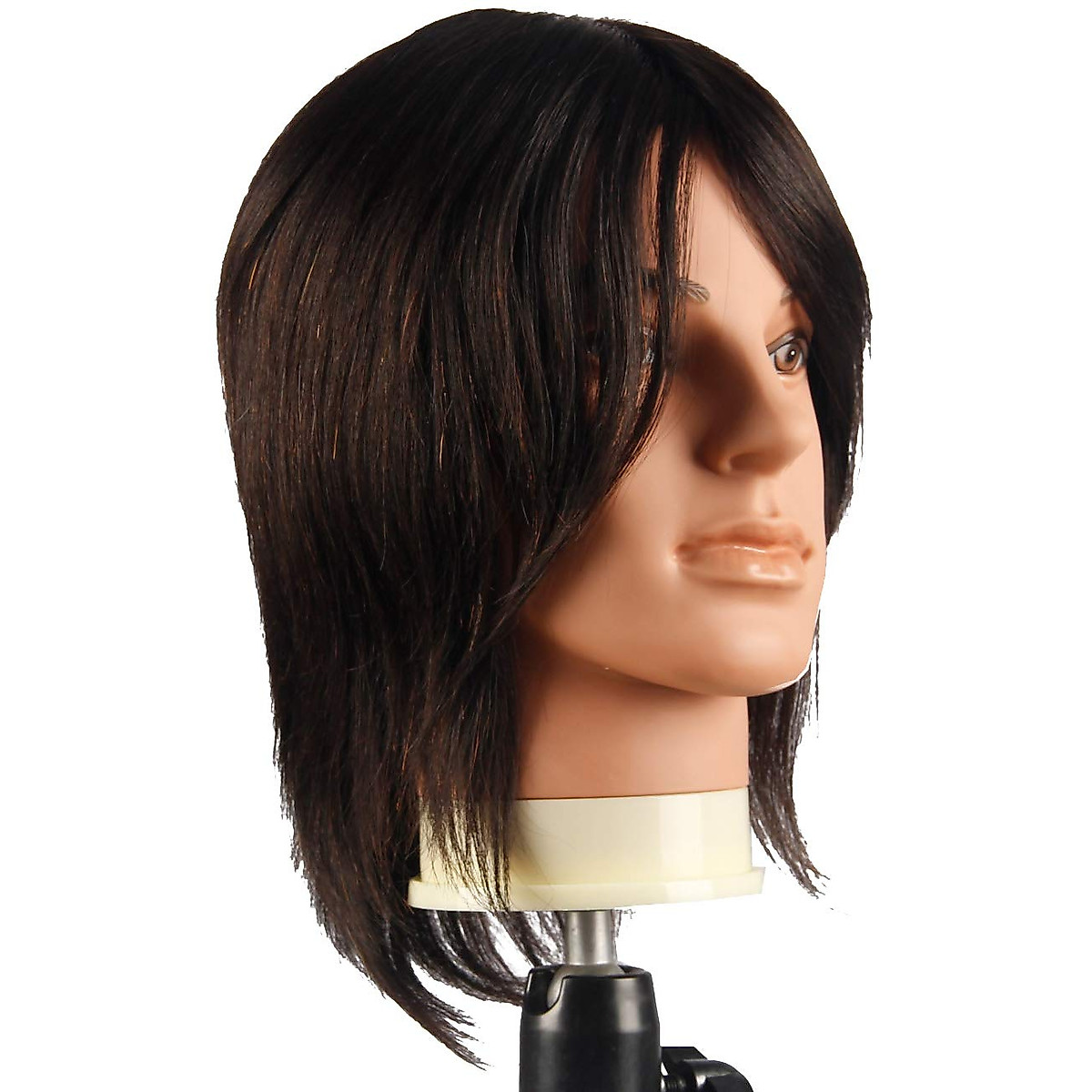 Male Mannequin Head With 100% Human Hair Cosmetology Manikin head for Cutting Styling With Doll Head for Hair Styling with Clamp Stand