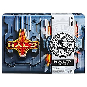 Nerf LMTD Halo Needler Dart-Firing Blaster, Light-Up Needles, 10-Dart Rotating Drum, 10 Nerf Elite Darts, Game Card with in-game Content