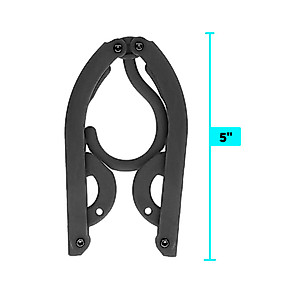 SE 12-Piece Set of Folding Ultra Compact Travel Hangers (Black & White), Open 16-Inches Folded 5-Inches
