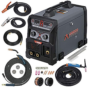MTS-205, MIG/MAG/Flux Cored Wire, TIG Torch, Stick Arc Welder 3-IN-1 Combo Welding, 115V & 230V Dual Voltage.