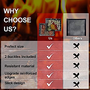 BBQ Grill Bags Mesh Grilling Bags for Outdoor Grill, Reusable Non-Stick BBQ Mesh Grill Bags Large Barbecue Accessories, Heat-Resistant, 11.8x11.6 inch, Pack of 2, Black (US1001)