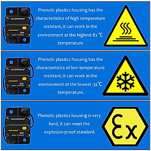 OUHL 150 Amp Circuit Breaker 12V- 48V DC Manual Reset Fuse for Trolling Motor Rv Marine Boat Vehicles System Protection Waterproof (150A)