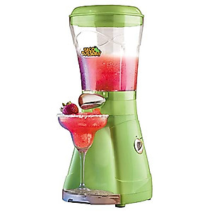 Nostalgia Taco Tuesday Frozen Drink Maker and Margarita Machine for Home - 64-Ounce Slushy Maker with Stainless Steel Flow Spout - Easy to Clean and Double Insulated - Green