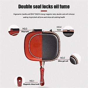CHUNYU 32cm Double Side Grill Fry Pan Cookware Stainless Steel Double Face Pans Durable Pancake Pan Cookware Kitchen Pot