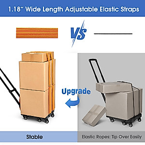 KEDSUM 90&150° Folding Hand Truck, 500lbs Heavy Duty Dolly Cart, Portable Luggage Cart with 6 Solid Construction Wheels, Collapsible Foldable Hand Cart for Shopping, Travel, Moving and Office Use