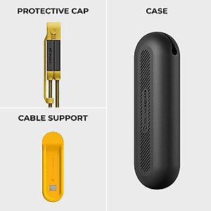 Rolling Square inCharge XL 6-in-1 Multi Charging Cable, Portable USB and USB-C Cable with 100W Ultra-Fast Charging Power, 10 Ft/3m, Glacier White