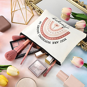 Coume 12 Pieces Thank You Gift Makeup Bags Inspirational Gifts for Social Worker Nurse Women Appreciation Gift for Colleague Coworkers Teacher Volunteer Cosmetic Bags for Birthday(Delicate Pattern)