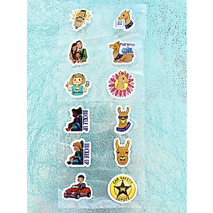 BPA-Free Car Seat Belt Buckle Booster - Keeps Your Receptacle Stable & Upright – with Kid Safety Sticker Set Gift (2-Pack, Combo Pack (1 Tall + 1 Short))