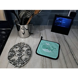 Caroline's Treasures BB7125PTHD Whale Pair of Pot Holders Kitchen Heat Resistant Pot Holders Sets Oven Hot Pads for Cooking Baking BBQ, 7 1/2 x 7 1/2