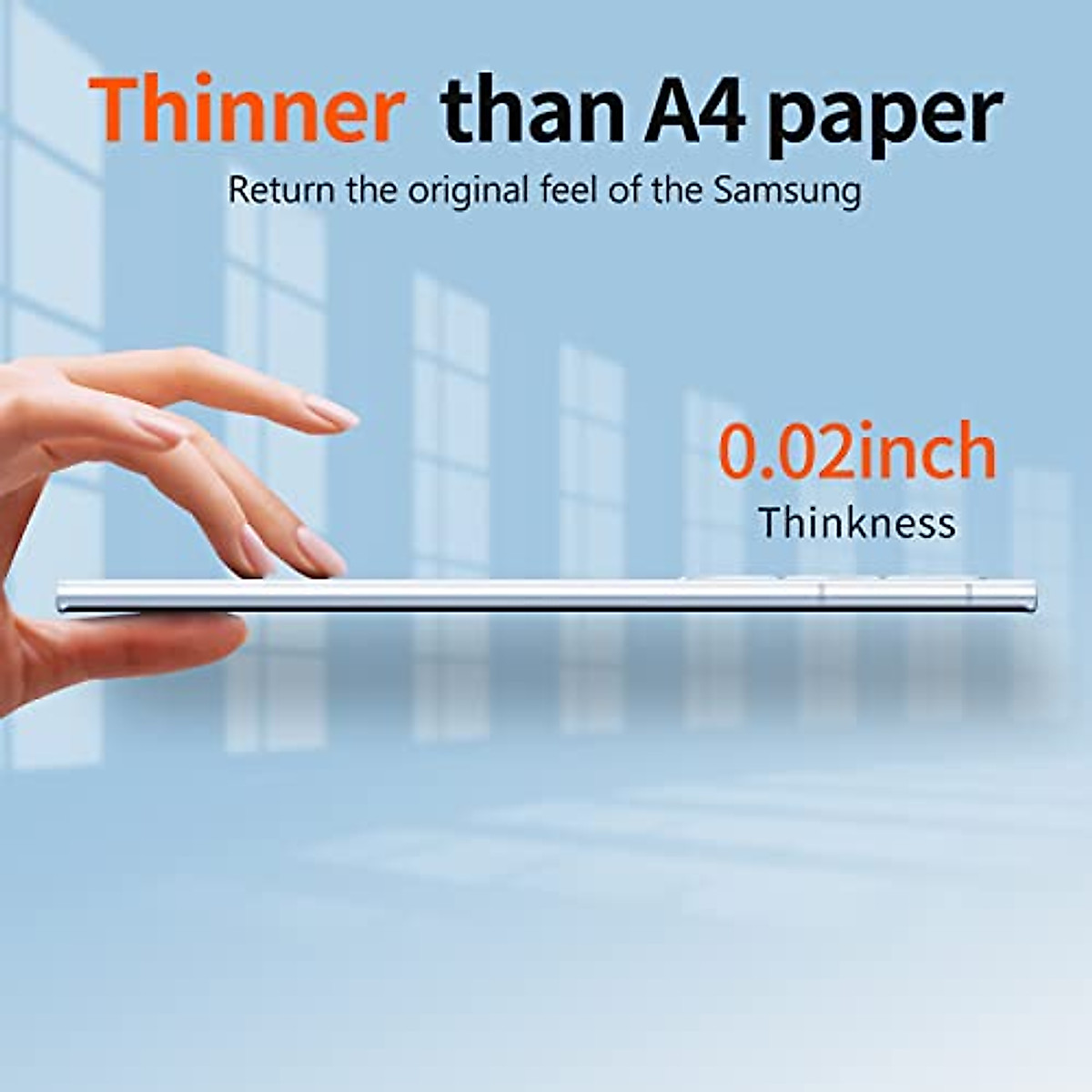 Purluct Slim for Samsung Galaxy S23 Ultra Case,Paper-Thin Matte Finish Skin Back [Anti-Fingerprints& Non Yellowing] Ultra Protective Cover with Camera Protection for Men 6.8 Inch (Frosted Clear)