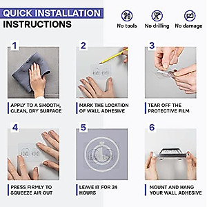 KINCMAX 2 Packs Strong Sticky Waterproof Heavy-Duty Sponge Holder Adhesives Nail Free Transparent Adhesive Pads for Kitchen Sink Organizers, Sink Brush Holder, Soap Dishes