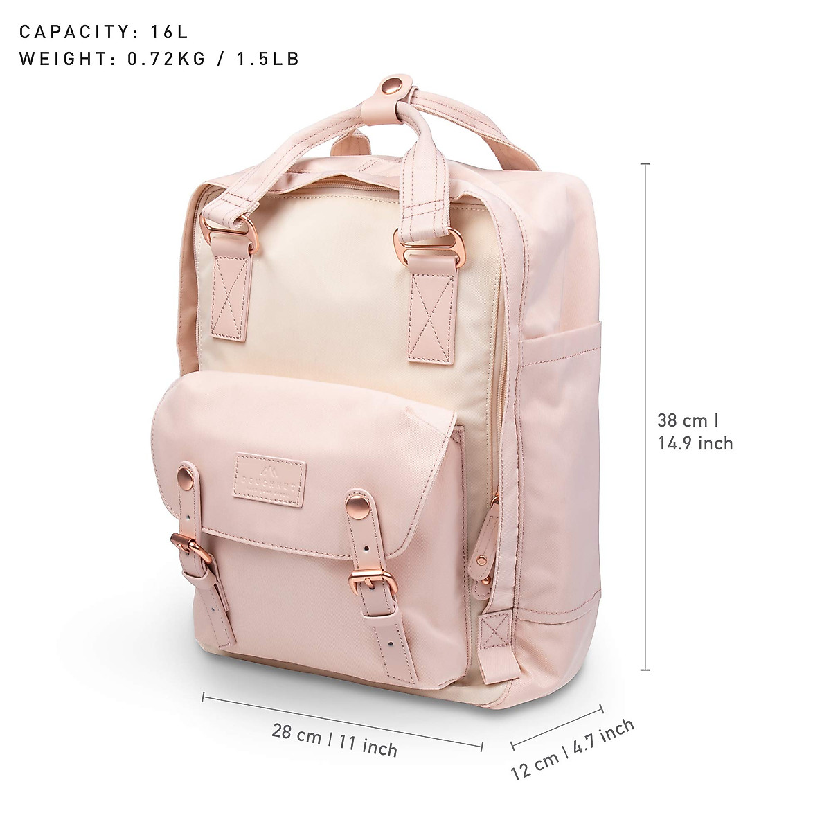 Doughnut Macaroon Nature Pale Series 16L Travel School Ladies College Girls Lightweight Commuter Casual Daypacks Bag Backpack (Soft Sunrise x Hazy)