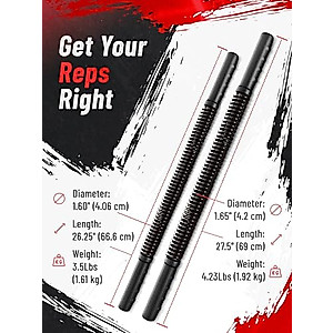 Zenooze's Power Twister Flex Bar, The Ultimate Upper Body Exercise Equipment for Strengthening Your Chest Workout, Shoulders,Biceps, Arms, Forearm Strengthener, Resorte para Hacer Ejercicio