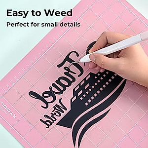 xTool Black HTV Vinyl Roll Heat Transfer Vinyl - 12" x 10ft Black Iron On Vinyl for Cricut Cameo & xTool M1, Easy to Cut, Ultra-Stretchable PU Matte Black HTV Vinyl for T-Shirts, DIY Clothes, Bag