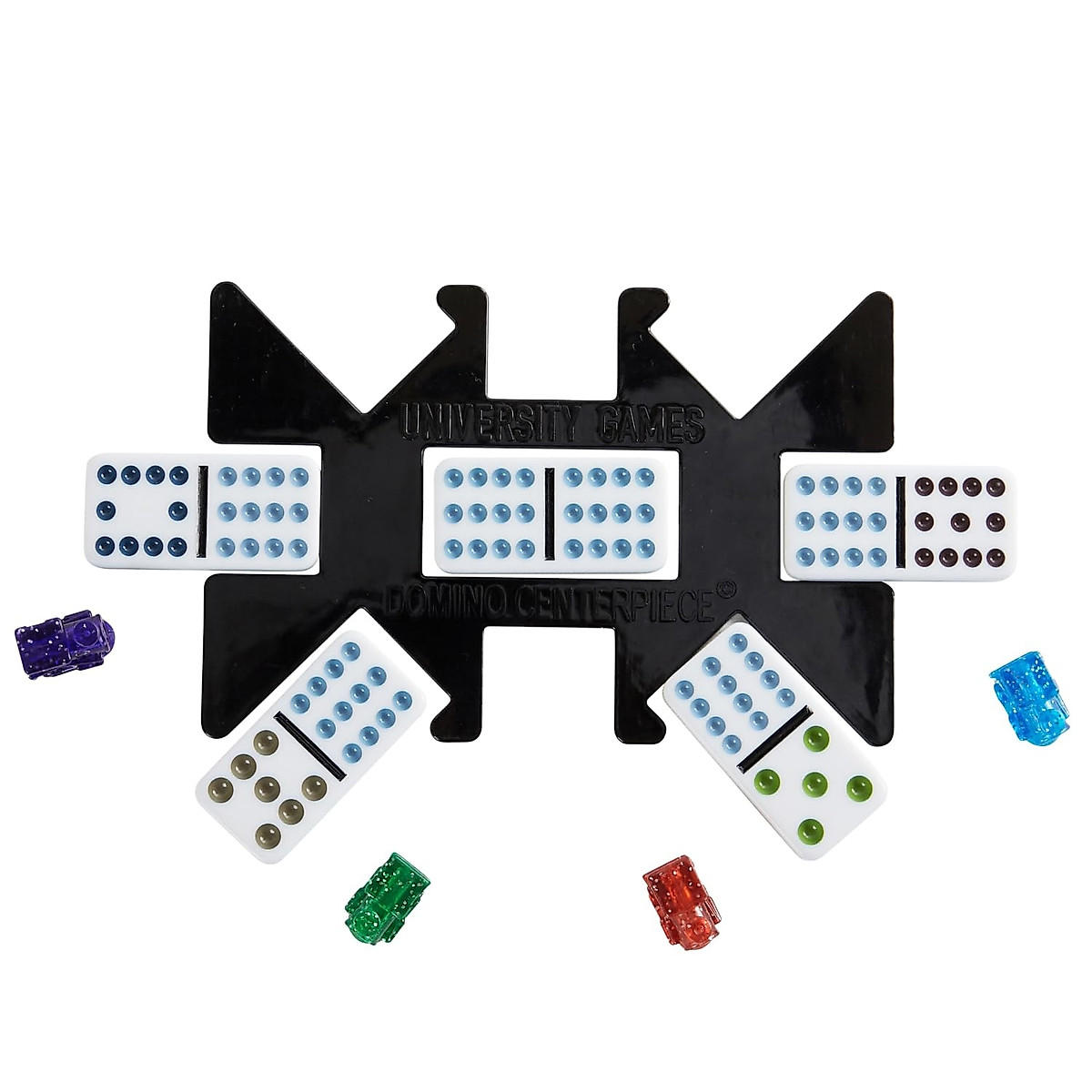 Front Porch Classics | Double 12 Colored Dot Dominoes Set On-The-Go Travel Storage Tin, 2 to 8 Players Ages 8 to 99