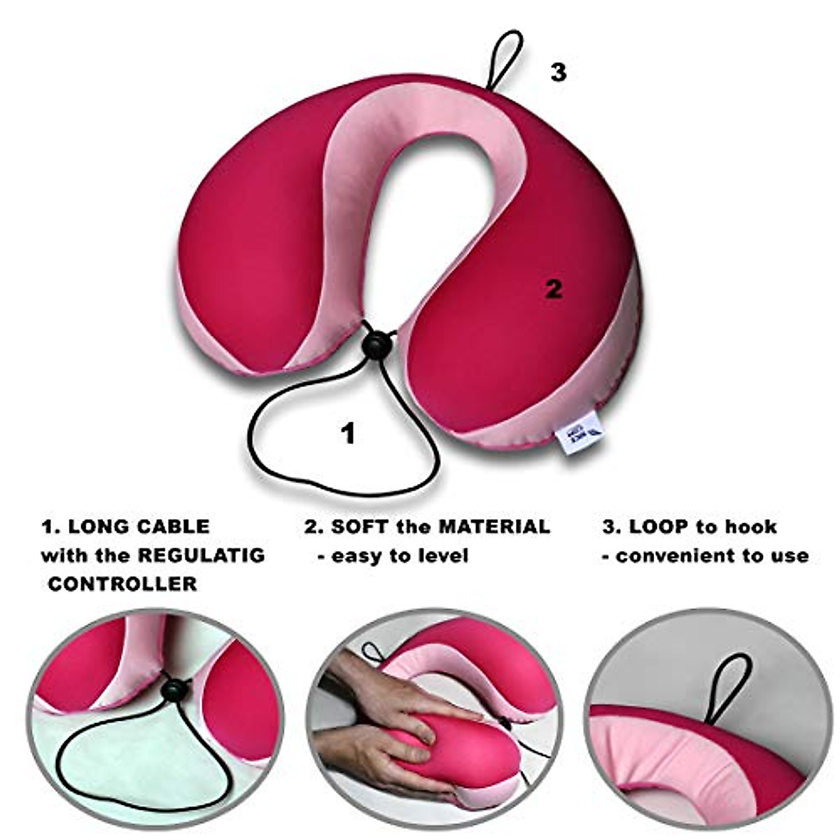 NICE COM SUPPLY Kid Neck Pillow and Blanket, Car Kids Pillow with No Car Seat - Kids Sleep Mask - & Travel Waterproof Backpack - Kids Travel Accessories - Birthday Gifts for Travelers - Pink