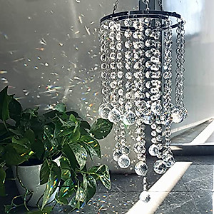longsheng Chandelier Wind Chimes Shape Clear Crystal Prisms Balls Beads Hanging Suncatcher Pendant Garden Outdoor Home Decor Gifts