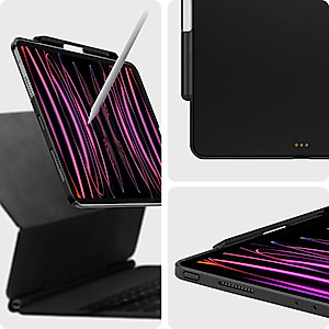 Spigen Thin Fit Pro Designed for iPad Pro 12.9 inch Case M2 6th Generation (2022) / 5th Generation (2021) Magic Keyboard Compatible with Pencil Holder [Keyboard Not Included] - Black