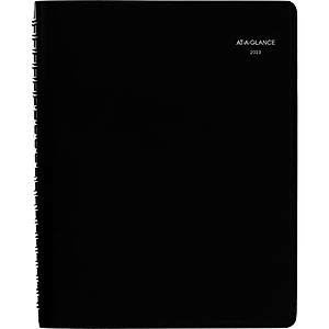 AT-A-GLANCE 2023 Daily Four Person Appointment Book, DayMinder, Quarter-Hourly Appointment Book, 8" x 11", Large, Black (G56000)