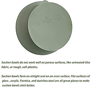 PandaEar Stay Put Silicone Suction Bowl| with Silicone Spoon BPA Free| Babies Toddlers Infants (Green)