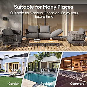 WOWT Modular Sectional Sofa, Convertible L Shaped Couch Set with Rattan Armrest,Modern Modular Sectional Sofa, 5-Seater Corner Sectional Sofa for Living Room,Apartment,Garden,Gray