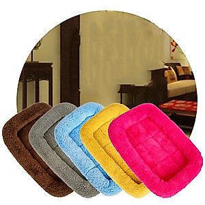 XIAOYU Winter Warm Comfortable Pet Dog Cat Sleeping Bed Mat for Pet House/Kennels/Cage/Crate Bed, Yellow, M