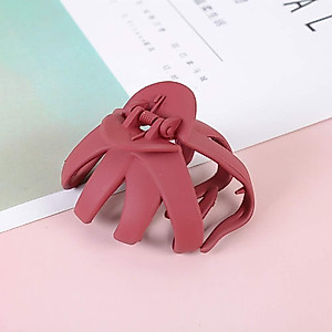 UTENEW Set of 6 Medium Hair Claw Clips No-Slip Grip Octopus Jaw Clips Matte Thick Hair Clips, Women Girl Daily Hairstyle Accessories