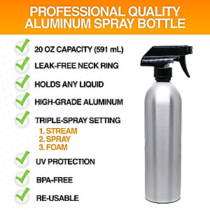5GEN. FIFTH GENERATION DISTRIBUTION 6 Pack Empty Aluminum Spray Bottles with Sprayers 20 oz.