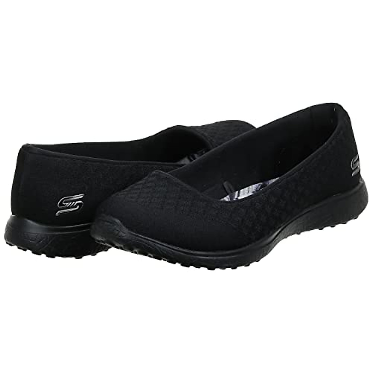 Skechers Sport Women's Microburst One up Fashion Sneaker,black,8.5 W US