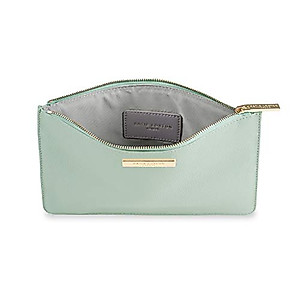 KATIE LOXTON Women's Medium Soft Pebble Vegan Leather Clutch Perfect Pouch Seafoam Green